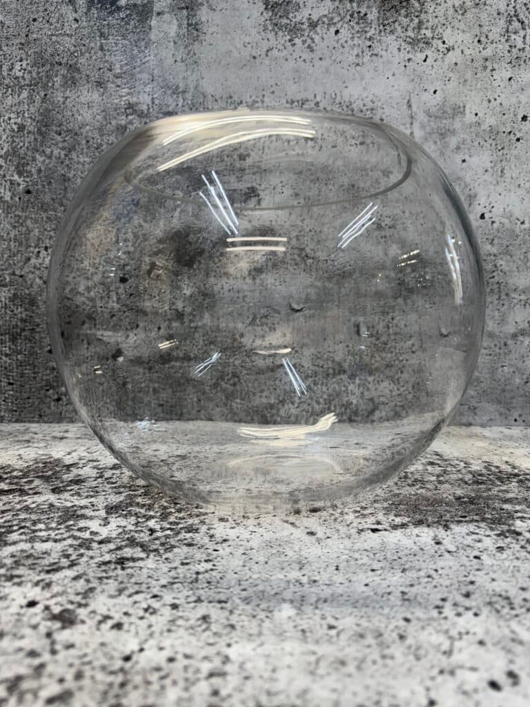 Clear Glass Bowl Vase 12 x 9 inches - Élysée Fleurs